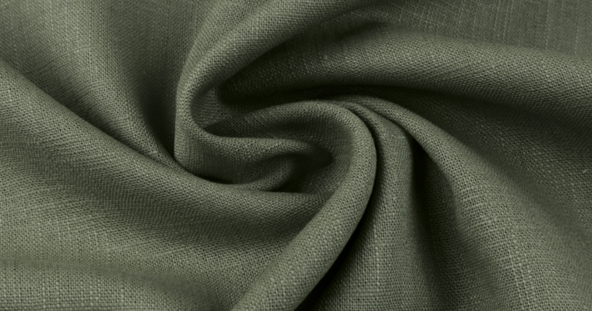 Linen Fabric Army Green - Driessen Fabrics