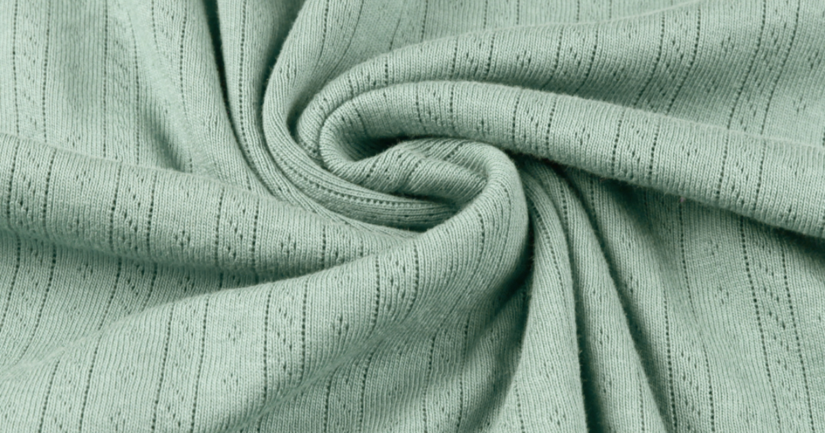 Ajour knit stripe old green - Driessen Fabrics