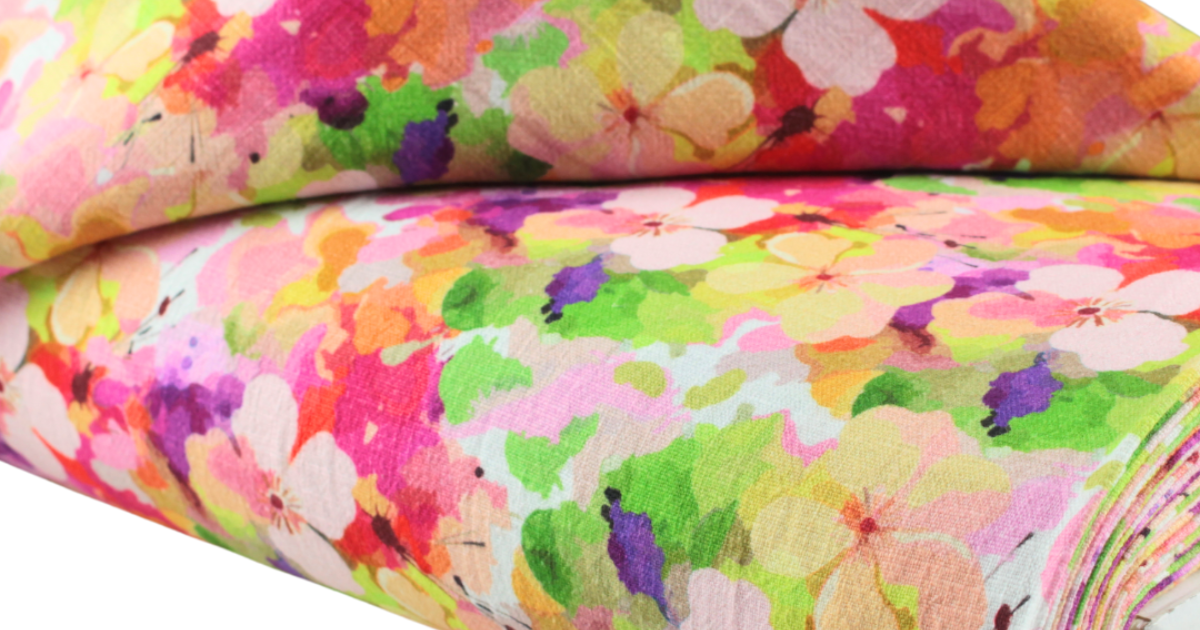 Linnen stone washed digital 4179/2 - Driessen Stoffe