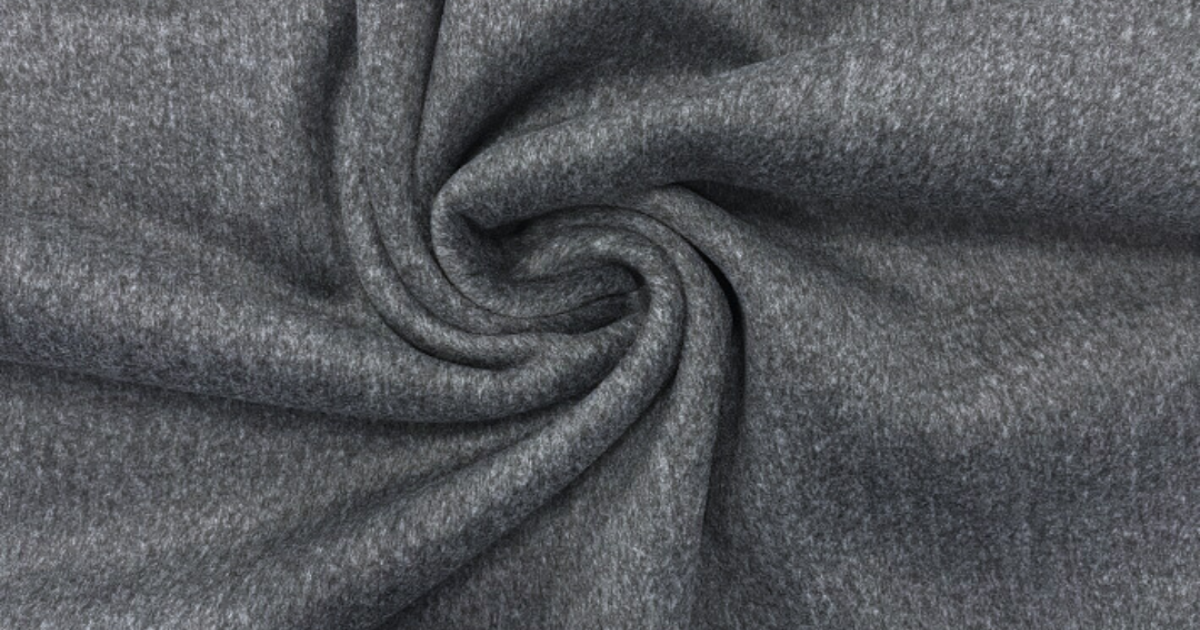 Mantelstof stretch antraciet brushed | €7.95 - Driessen Stoffen