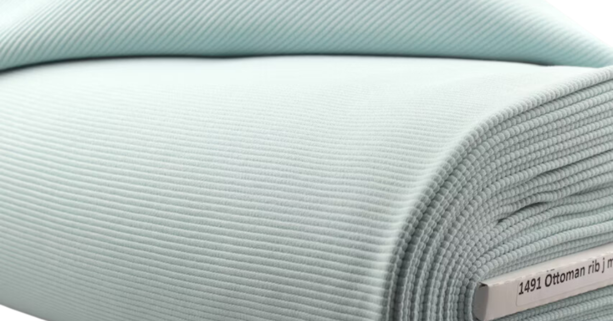 Ottoman rib jersey mint - Driessen Fabrics