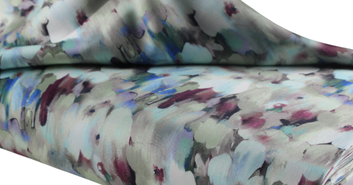 Viscose satijn stretch digitaal 0857/3 - Driessen Stoffe