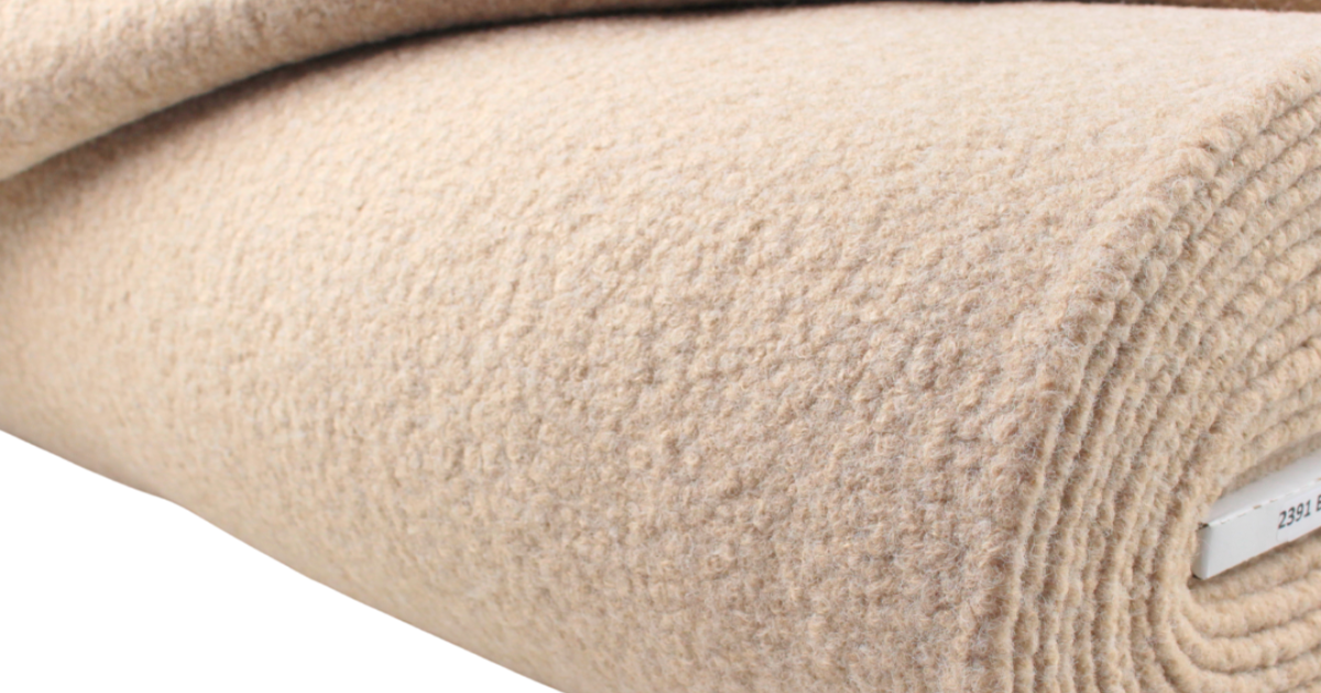 Boucle melange mohair zand - Driessen Fabrics