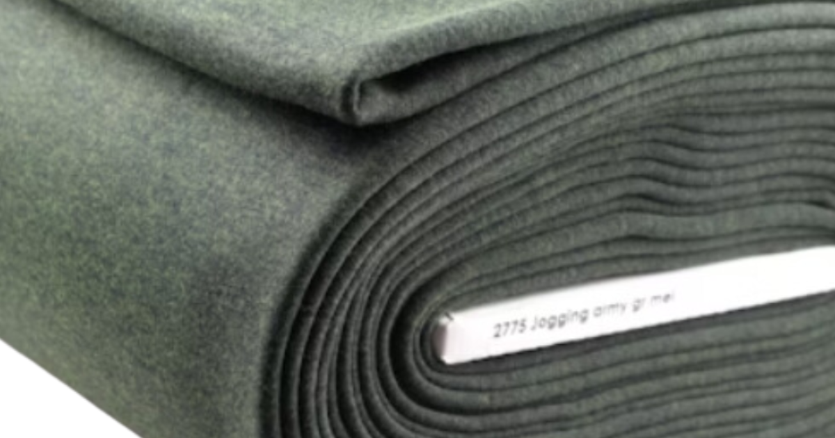 Jogging legergroen melange | €8.95 - Driessen Stoffen