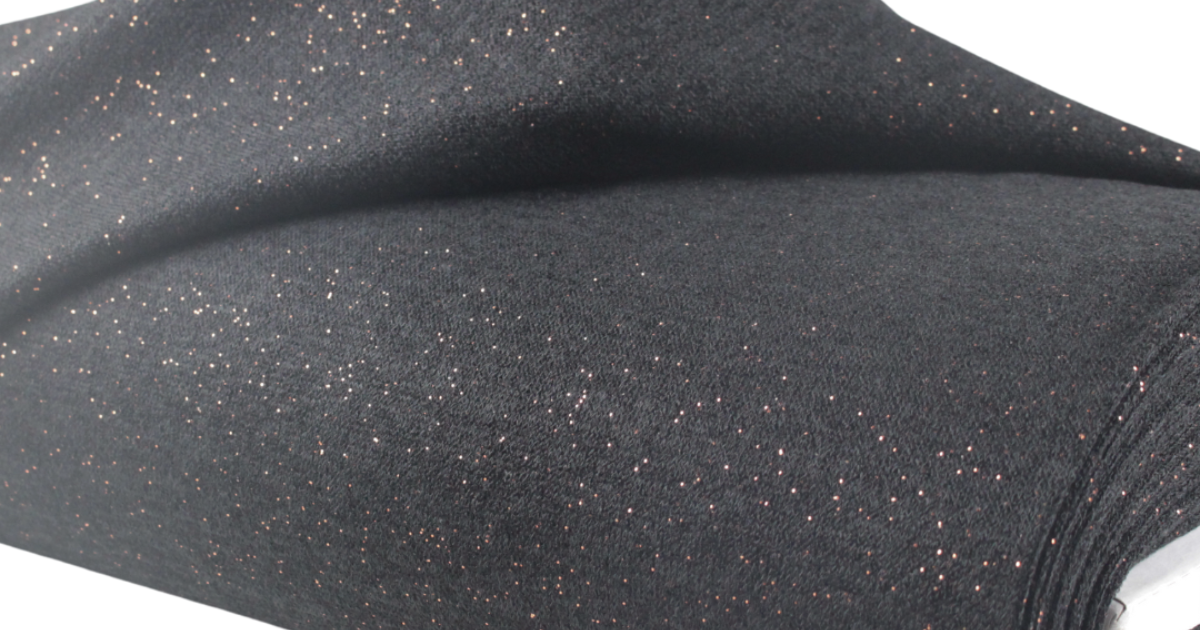 Knitted jersey sparkle bronze - Driessen Fabrics