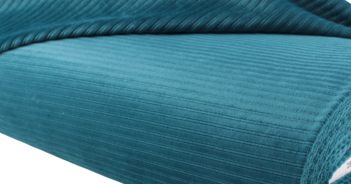 Jersey velvet rib petrol | €4.95 - Driessen Stoffen