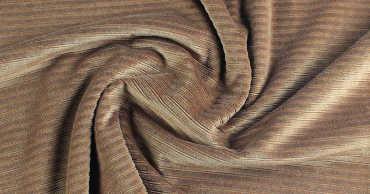 Velvet rib stretch cognac - Driessen Fabrics