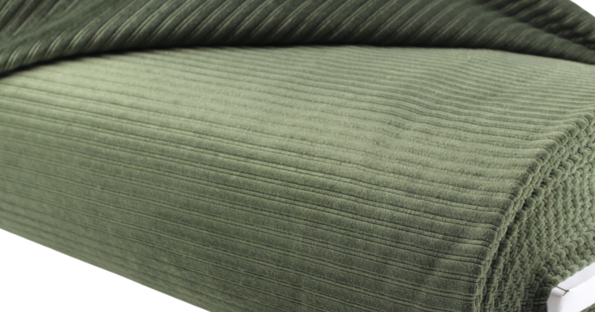 Jersey velvet rib leger groen | €4.95 - Driessen Stoffen